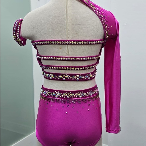 Costumes | Custom Made Dance Costume Jazz Style Size 1 Full Of Cristals ...